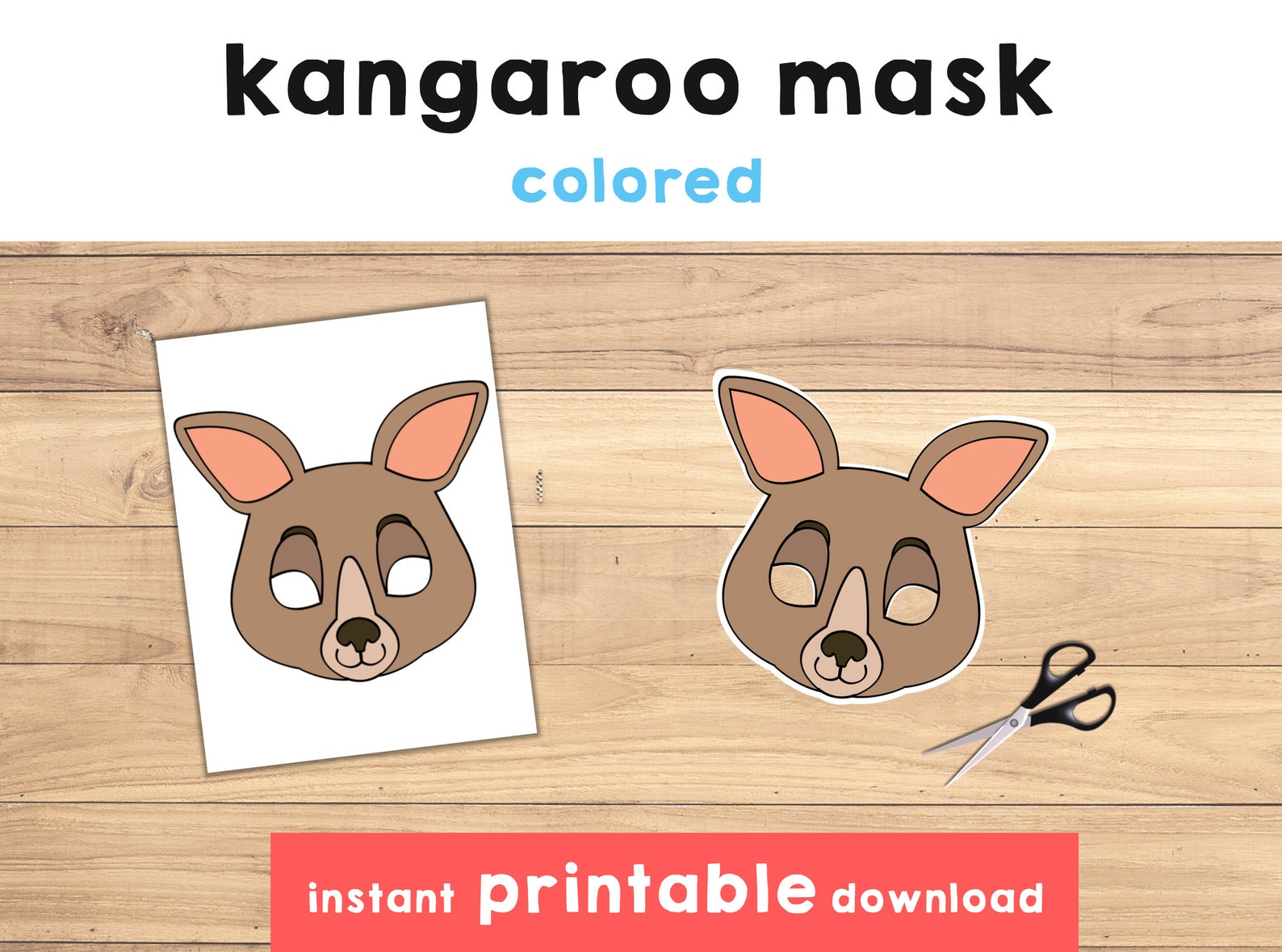 Kangaroo Mask Kangaroo Costume Australian Animal Mask Kangaroo | Etsy
