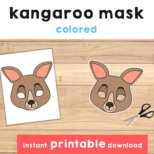 Kangaroo Mask Kangaroo Costume Australian Animal Mask Kangaroo Party ...