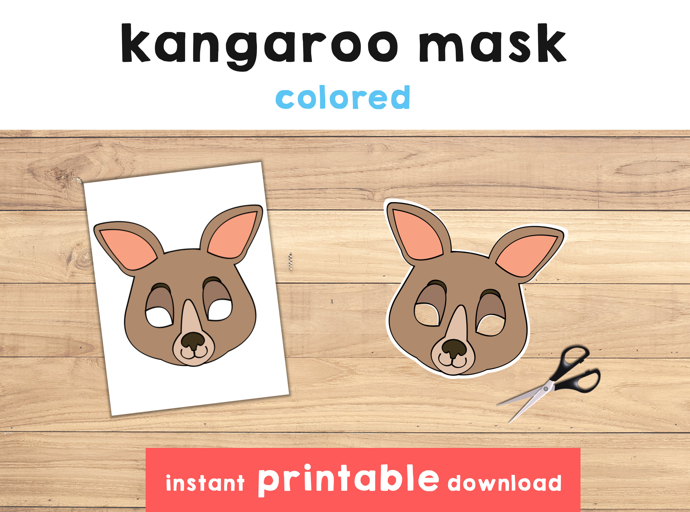 Kangaroo mask kangaroo costume Australian Animal Mask Kangaroo | Etsy