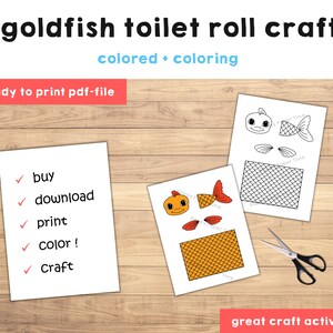 Goldfish Toilet Paper Roll Craft Fish Pets Animal Party Coloring ...