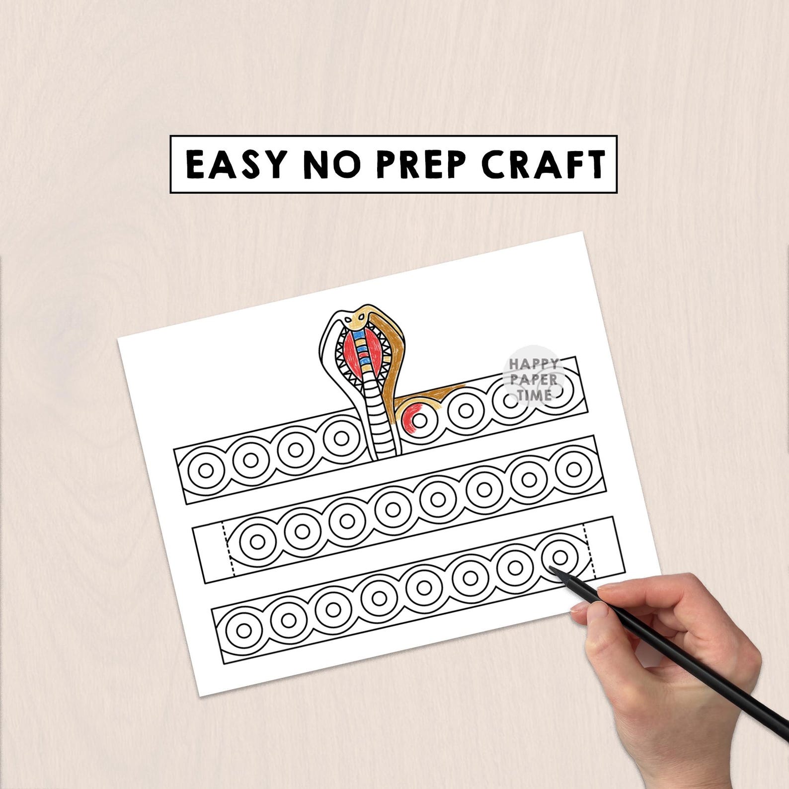 Ancient Egypt Cobra Paper Crown Princess Template Party Coloring ...