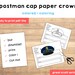 Postman Cap Hat Paper Crown Party Coloring Printable (Download Now) - Etsy
