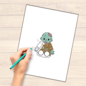 Zombie Paper Craft Printable Halloween Spooky Day Finger Puppet Kids ...