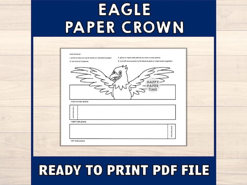 Eagle Paper Crown Party Activity Printable Kids Coloring Craft America ...