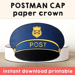 Postman Cap Hat Paper Crown Party Printable Kids Craft Community ...