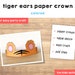 Tiger Ears Paper Crown Headband Party Coloring Printable Kids Craft ...