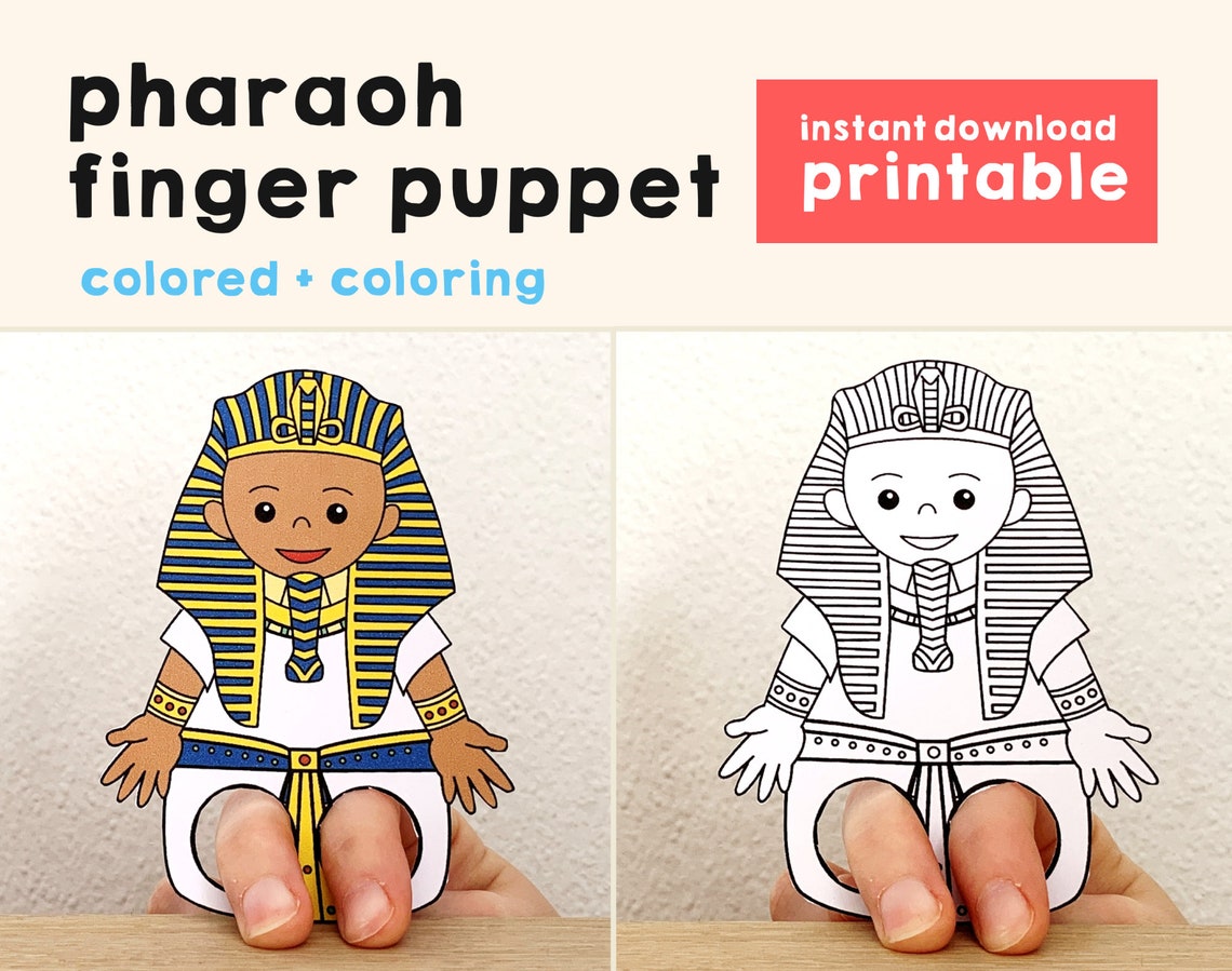 Pharaoh Paper Craft Printable Ancient Egypt Finger Puppet Kids - Etsy