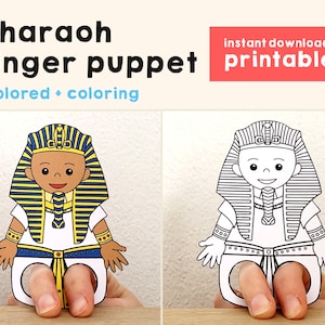 Pharaoh Paper Craft Printable Ancient Egypt Finger Puppet Kids Craft ...