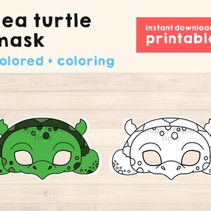 Sea Turtle Mask Template Costume Kids Diy Ocean Sea Animal - Etsy