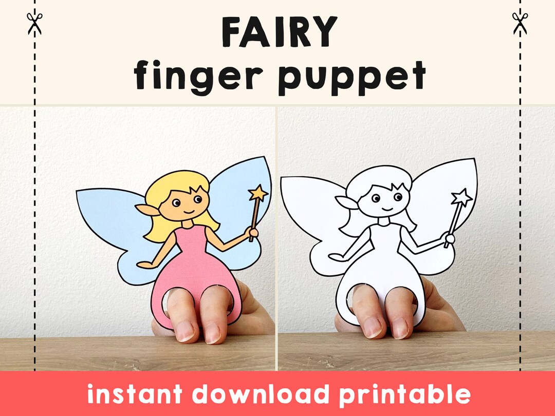 Fairy Paper Craft Printable Finger Puppet Template Kids Craft Activity ...