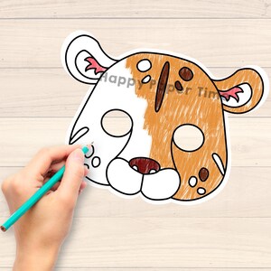 Leopard Jaguar Mask Costume Animal Mask Printable Party Favor Safari ...