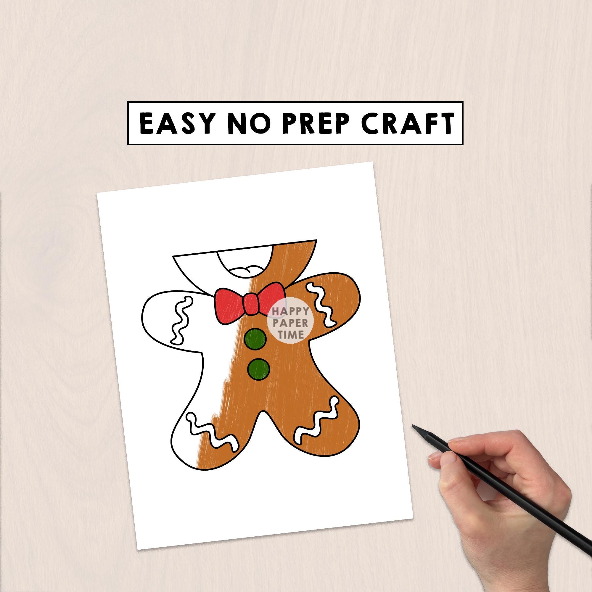 Gingerbread Man Paper Bag Puppet Christmas Printable Holiday Winter ...