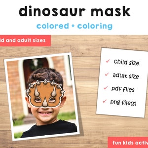 Dinosaur Mask Dino Costume Diy Animal Mask Jurassic Party Favor ...