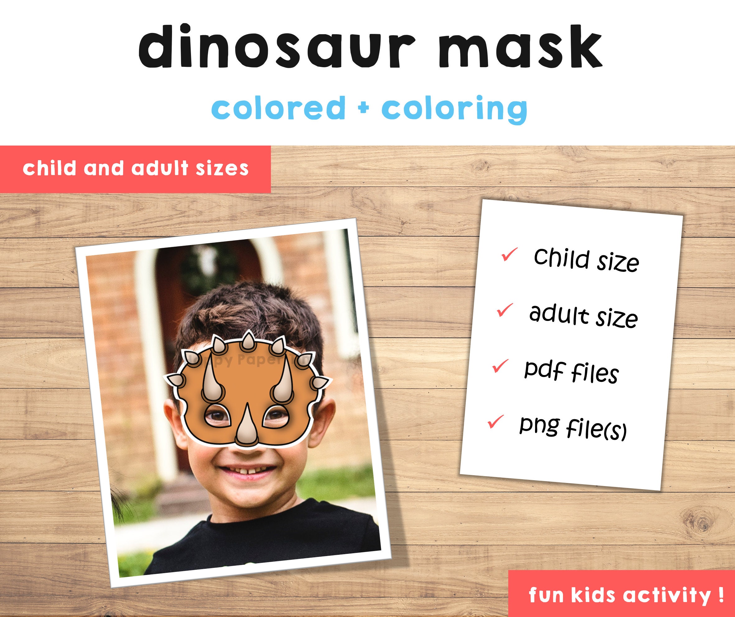 Dinosaur Mask Dino Costume Diy Animal Mask Jurassic Party - Etsy