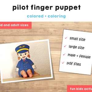 Pilot Paper Craft Printable Community Helper Finger Puppet Kids Craft ...