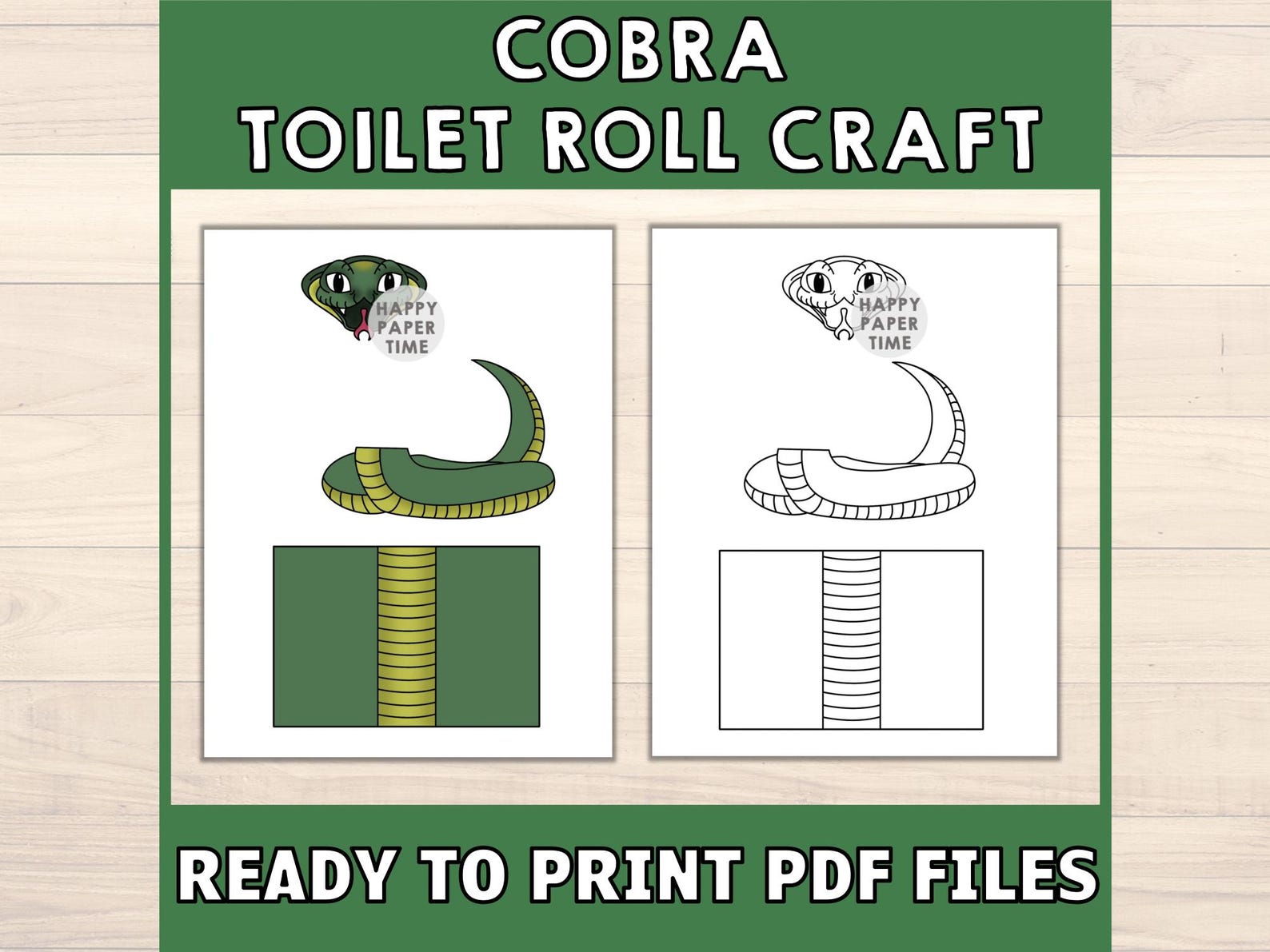 Cobra Snake Toilet Paper Roll Craft Asian Reptile Jungle Party Coloring ...