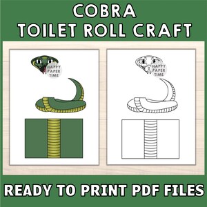 Cobra Snake Toilet Paper Roll Craft Asian Reptile Jungle Party Coloring ...