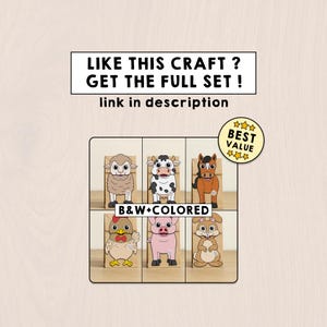Rabbit Bunny Paper Bag Puppet Printable Pet Farm Animal Craft Activity ...