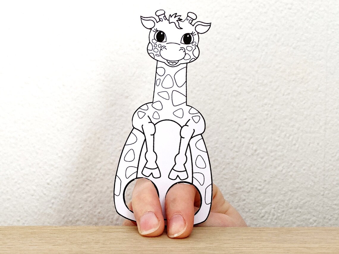 Giraffe Paper Craft Printable African Animal Finger Puppet Kids Craft ...