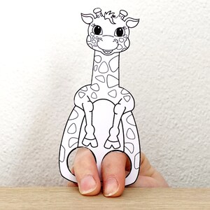 Giraffe Paper Craft Printable African Animal Finger Puppet Kids Craft ...