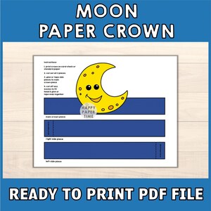 Moon Paper Headband Crown Craft Activity Astronomy Printable Kids ...