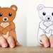 Bear Paper Craft Printable Woodland Animal Finger Puppet Kids Craft ...