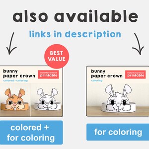 Bunny Paper Crown Headband Pet Animal Printable Kids Craft Rabbit Party ...