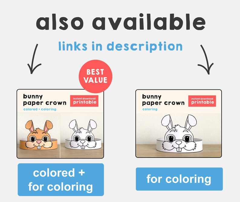 Bunny Paper Crown Headband Pet Animal Printable Kids Craft - Etsy