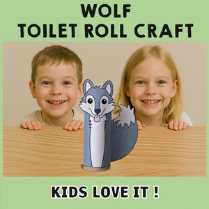 Wolf Toilet Paper Roll Craft Forest Woodland Party Coloring Printable ...