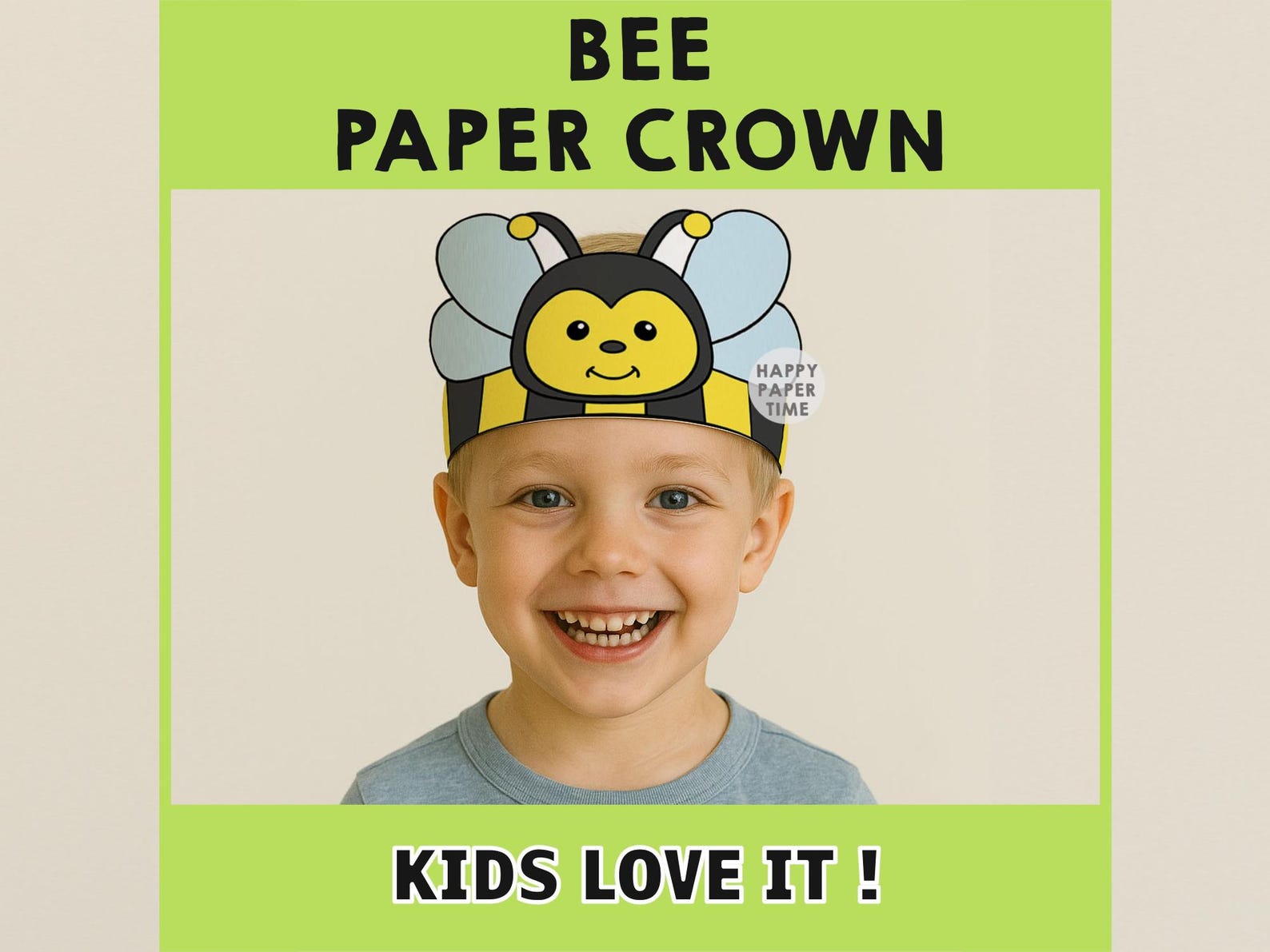 Bee Paper Crown Headband Craft Bugs Insects Party Activity Costume ...