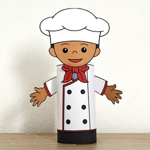 Chef Cook Toilet Paper Roll Craft Restaurant Party Coloring Printable ...