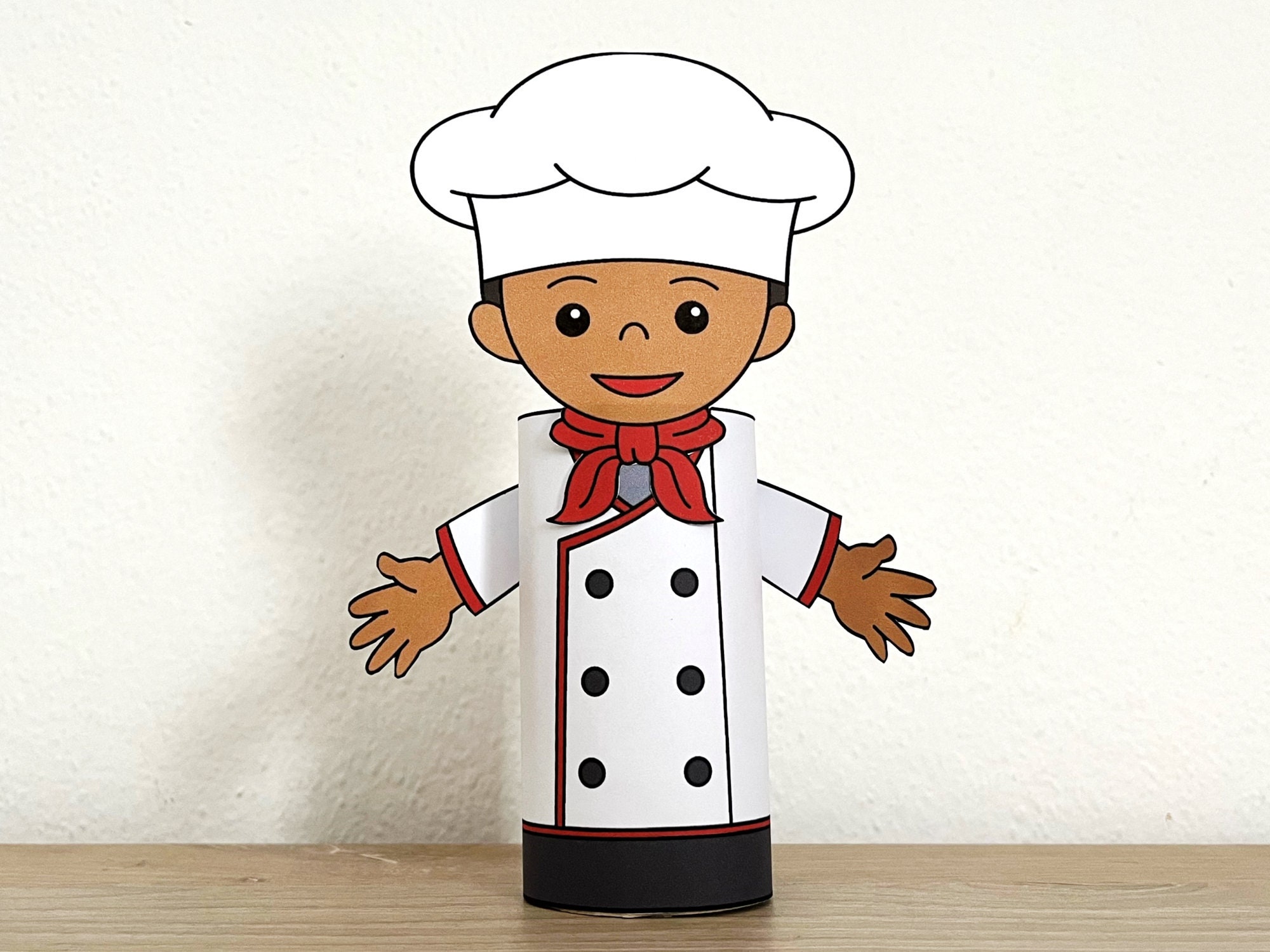 Chef Cook Toilet Paper Roll Craft Restaurant Party Coloring Printable ...