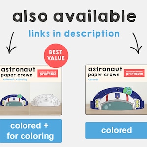 Astronaut Helmet Paper Crown Space Astronomy Party Coloring Printable ...