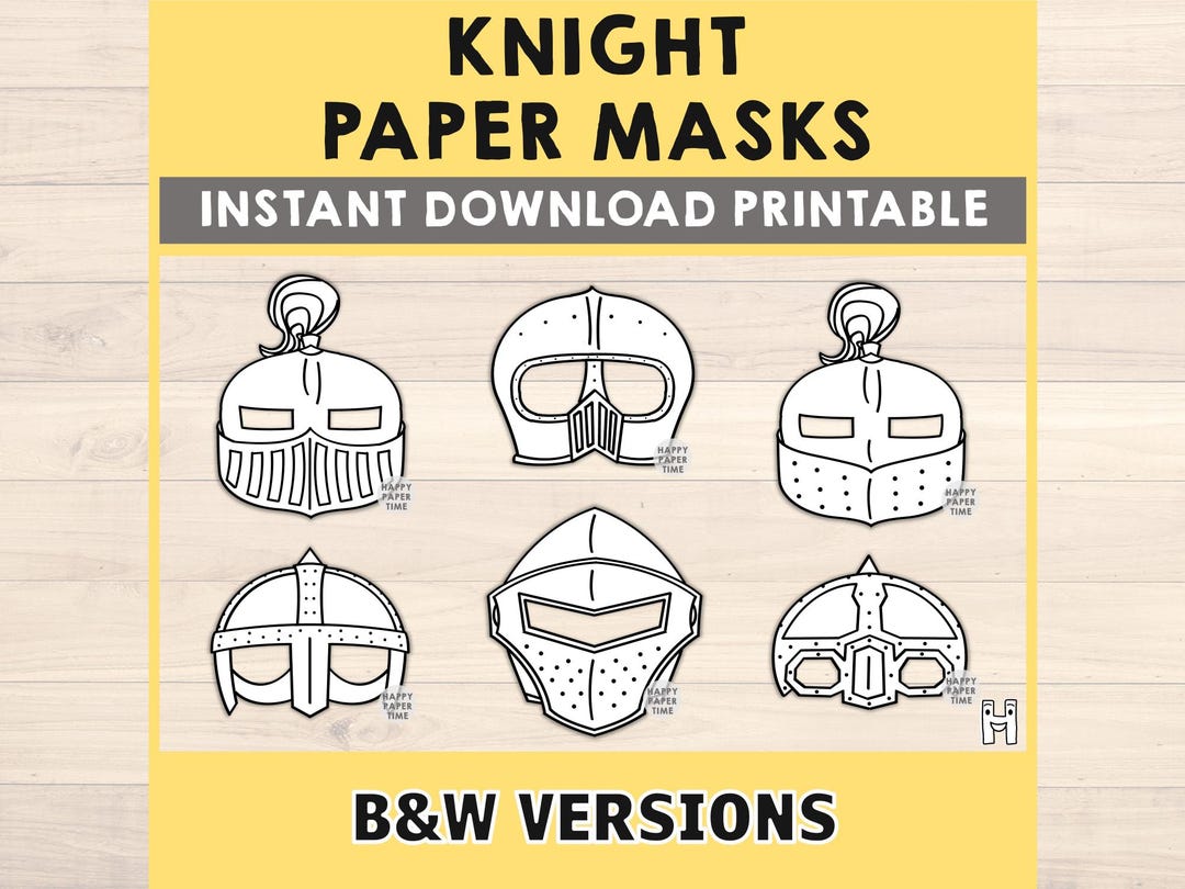 Knight Helmet Masks Kids, Knight Party Favor, Knight Party, Paper ...