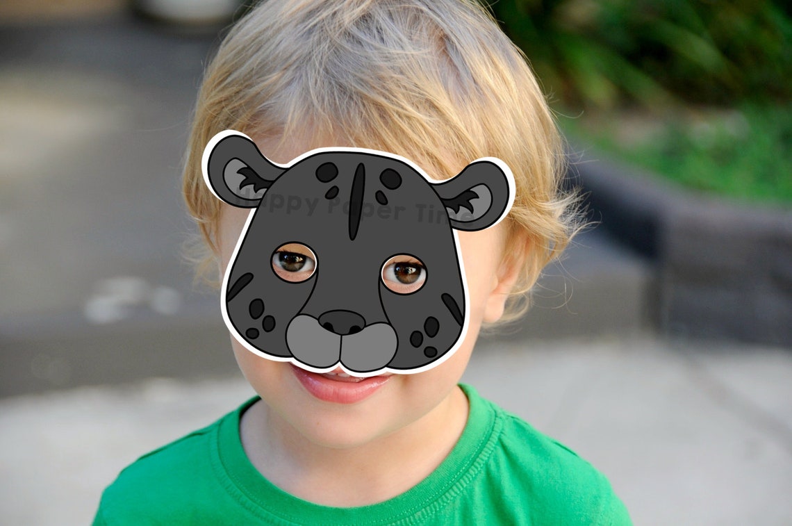 Black Jaguar Panther Mask Printable Party Favor Costume Mask - Etsy