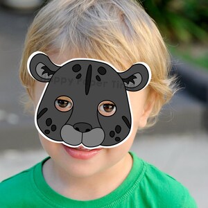 Black Jaguar Panther Mask Printable Party Favor Costume Mask Party ...