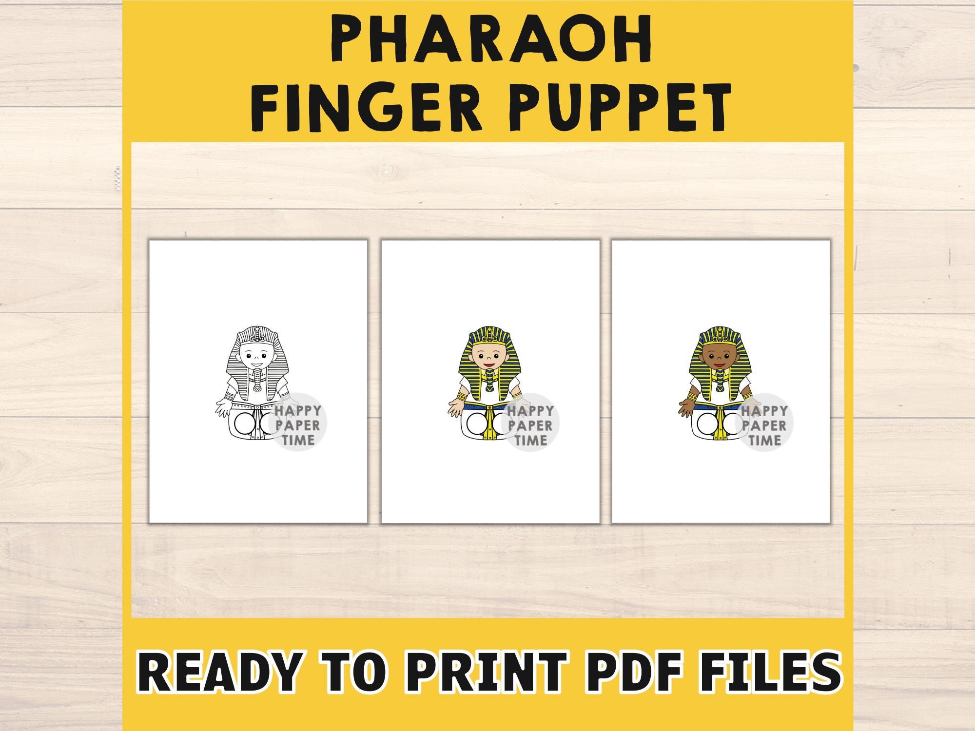 Pharaoh Paper Craft Printable Ancient Egypt Finger Puppet Kids Craft ...