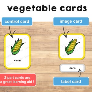 Vegetables Flash Cards Printable Montessori Materials Preschool ...