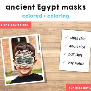 Ancient Egypt Masks Template Pharaoh Cleopatra Mummy Horus Anubis Bast ...