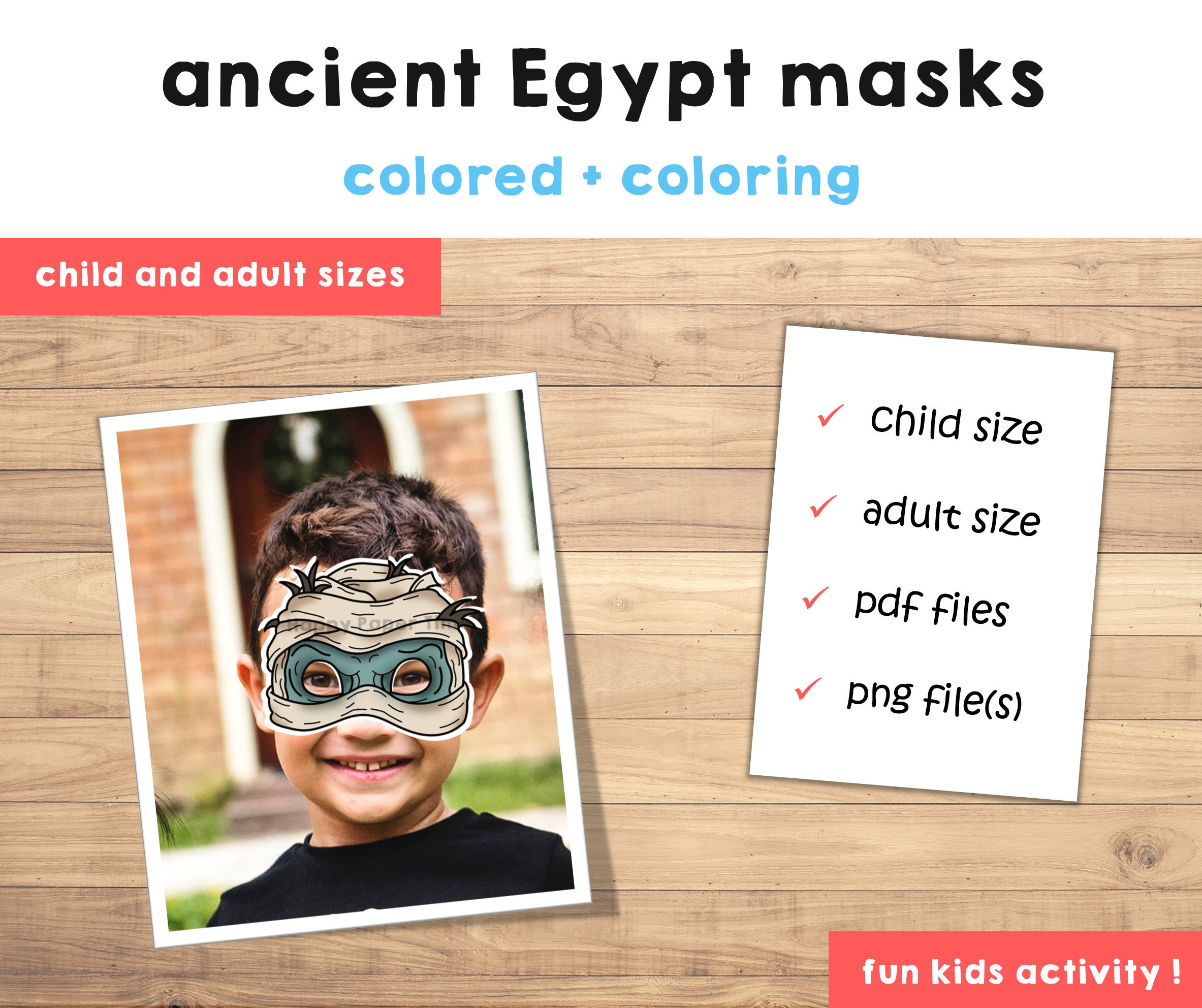 Ancient Egypt Masks Template Pharaoh Cleopatra Mummy Horus Anubis Bast ...