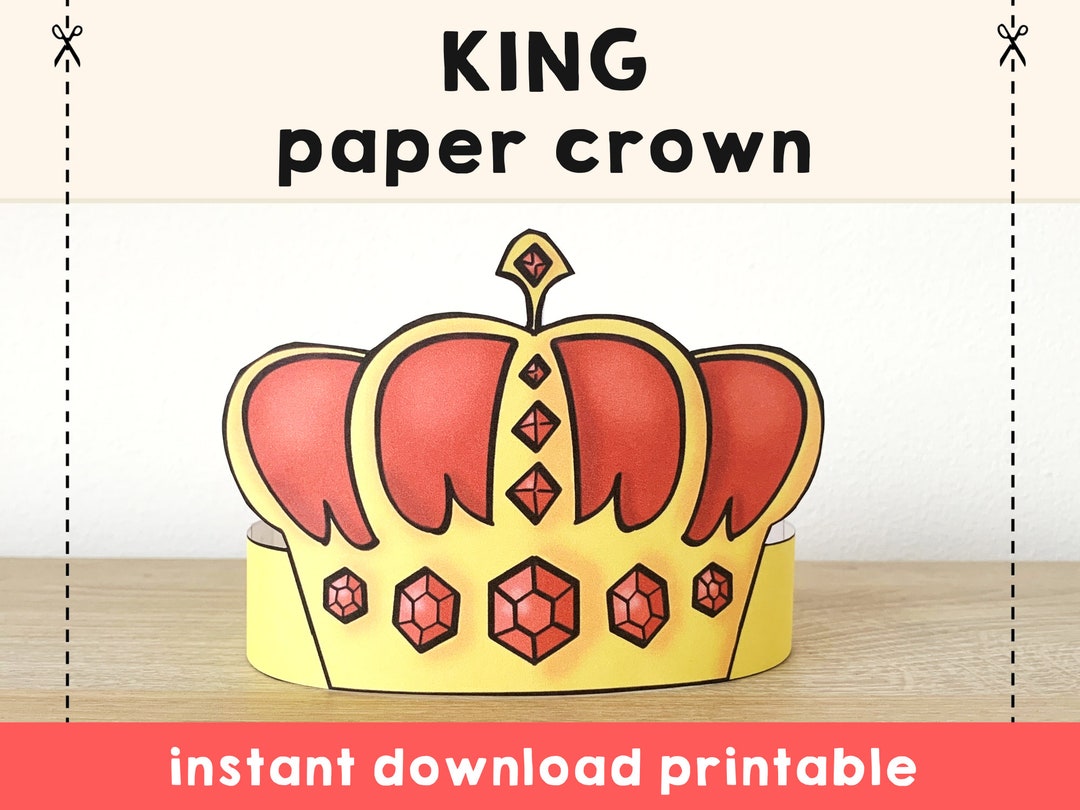 King Paper Crown Prince Gold Royal Printable Kids Craft Prince Birthday ...