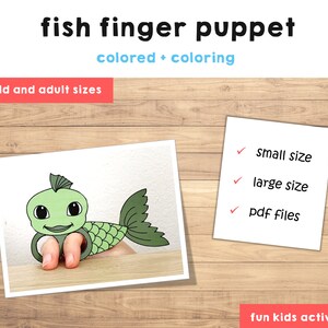 Fish Paper Craft Printable Ocean Animal Finger Puppet Kids Craft ...