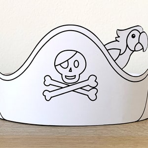 Pirate Hat Paper Crown Template Pirate Captain Party Headband - Etsy