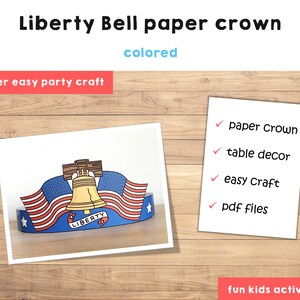 Liberty Bell Paper Crown 4th of July America Patriotic Headband ...