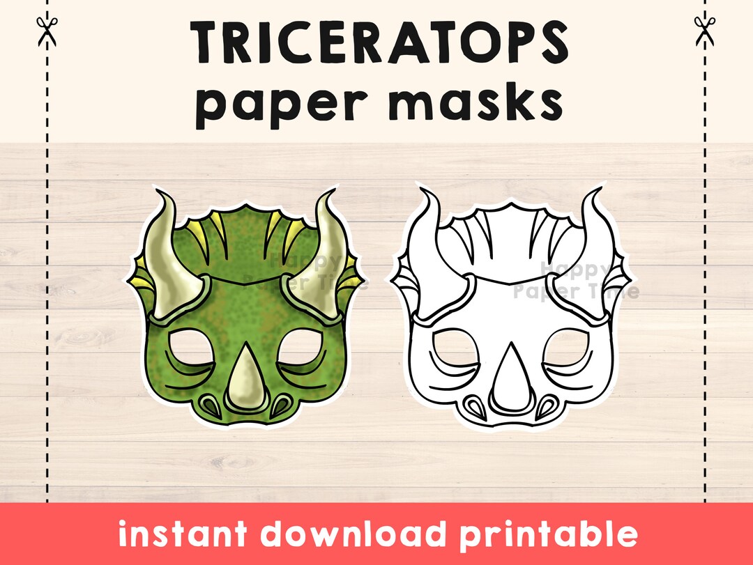 Dinosaur Party Printable Kids Dino Mask Kids Animal Mask Party Favor ...