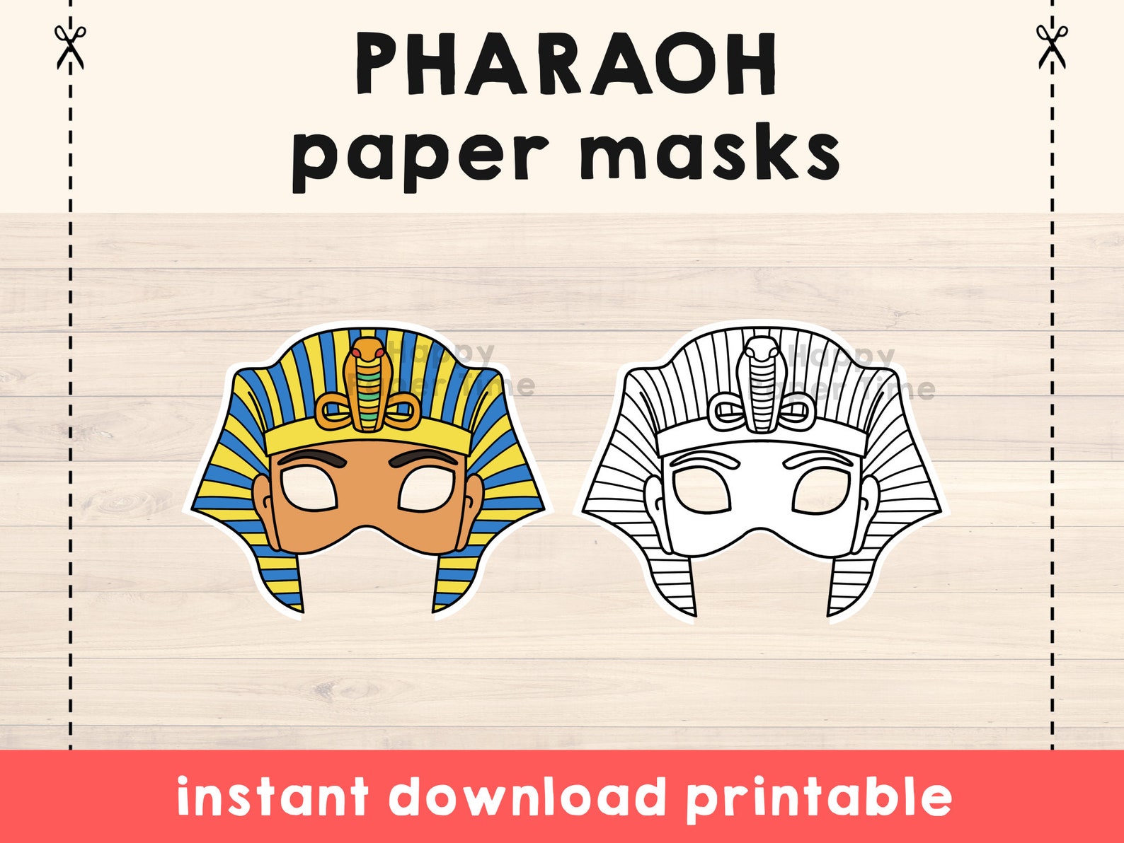 Pharaoh Egypt Mask Ancient Egypt Party Mask Template Costume Diy Party ...