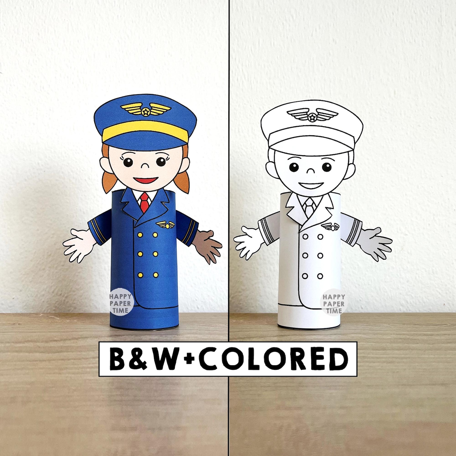 Pilot Toilet Paper Roll Craft Airline Party Coloring Printable ...