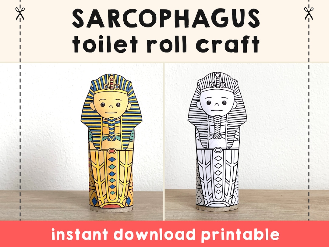 Sarcophagus Toilet Paper Roll Craft Ancient Egypt Party Coloring ...