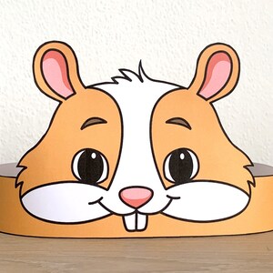 Hamster Paper Crown Headband Pet Animal Printable Kids Craft Rodent ...