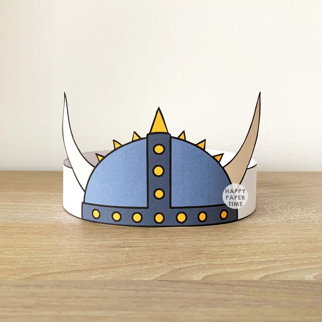 Viking Paper Crown Activity Printable Kids Craft Helmet Medieval ...